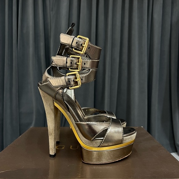 Gucci | Shoes | Gucci Iman Bronze Platform Pumps | Poshmark